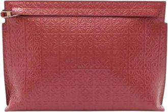 Loewe Sac pochette en cuir verni Pre-owned - Femme - Pre-owned - Rouge - Taille: ONE Size