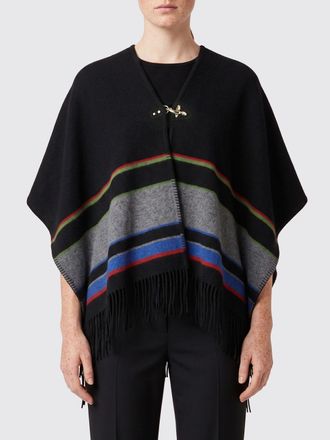Fay Mehrfarbig gestreiftes Woll-Cape mit Knebelverschluss