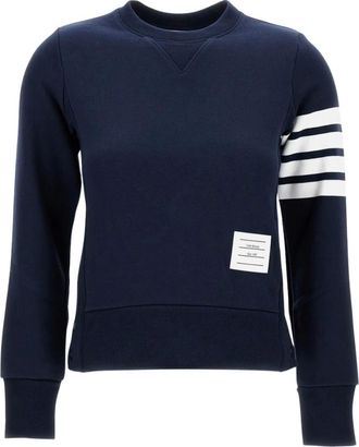 Thom Browne Femme, Sweatshirts et sweats &agrave; capuche, Bleu, Taille: 38 FR SweaT-shirt 4-Bar &ccedil;u
