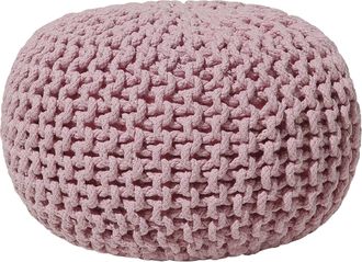 Beliani Trendy Ottoman in Rosa Baumwolle 40x25 cm Conrad