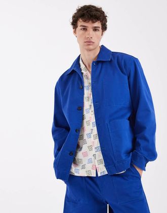 Selected X Hotel Amour - Veste style workwear - Bleu vif