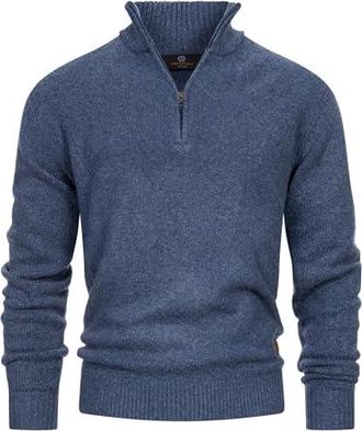 Indicode Hommes INLokant Knit Sweater | Pull en Maille avec col Montant Navy XL