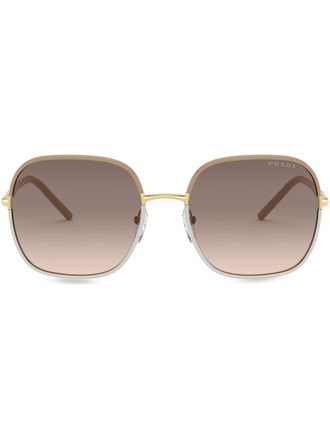 Prada lunettes de soleil &agrave; monture carr&eacute;e - Marron