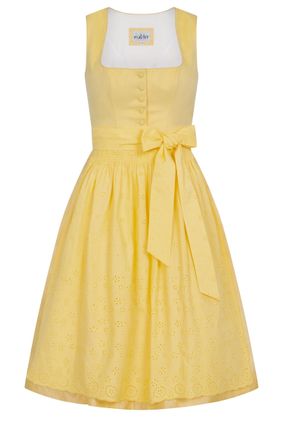 N&uuml;bler Dirndl N&Uuml;BLER Midi Dirndl Babette, Damen, Gr. 32, EURO, gelb, Obermaterial: 60% Polyester PES. 40% Baumwolle CO., Kleider, Topseller