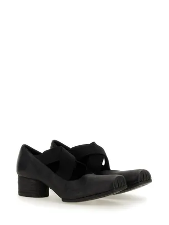Uma Wang Womens Leather Ballerinas Black Calf Shoe