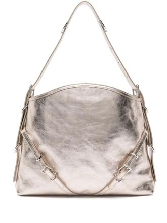Givenchy Hobo Bags - Gold-Tone Calf Leather Shoulder Bag - Gr. unisize - in Grau - f&uuml;r Damen