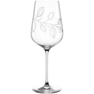 Leonardo LEONARDO Boccio Wei&szlig;weinglas - Weinglas f&uuml;r kr&auml;ftige Wei&szlig;weine aus Kristallglas - Mit floraler Gravur - Inhalt 580 ml - Sp&uuml;lmaschinengeeignet - 1 Wei&szlig;