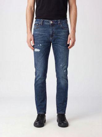 Philipp Plein Jean slim en denim de coton d&eacute;lav&eacute; &agrave; taille mi-haute