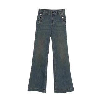 Liu Jo Jean flare avec boutons bijou - Femme - Jeans - Bleu - Taille: W26