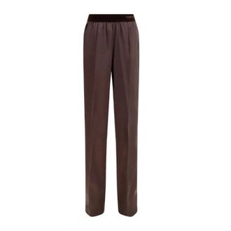 Tom Ford Seidenhose mit elastischem Bund - - Trousers - Damen - Braun - S