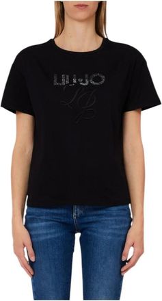 Liu Jo Femme, Tops, Noir, Taille: 36 FR T-shirt &agrave; manches courtes