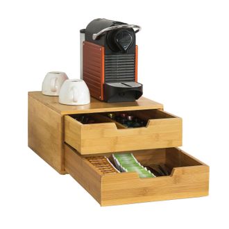 SoBuy FRG82-N Kaffeekapsel Box Kapselspender Aufbewahrungsbox Schubladenbox Schreibtischorganizer BHT: 30x18x31cm