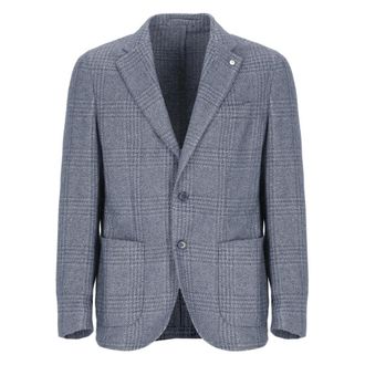 Lubiam Homme, Vestes, Bleu, Taille: L Veste en coton et laine