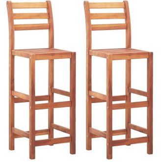 vidaXL Barhocker 2 Stk. Massivholz Akazie - Vidaxl
