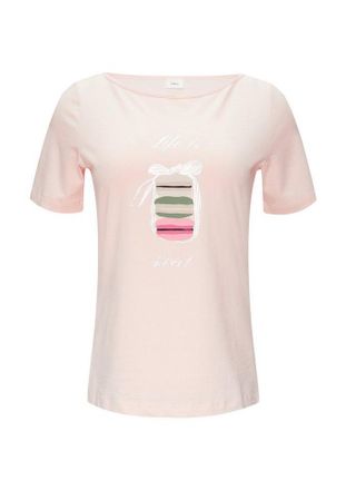 s.Oliver Kurzarmshirt T-Shirt T-Shirt mit Metallicprint auf der Front