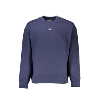 Tommy Hilfiger Homme, Sweatshirts et sweats à capuche, Bleu, Taille: XL Pull en Coton Bleu avec Logo