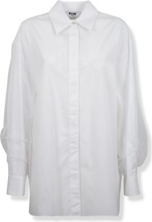 Msgm Msgm, Femme, Blouses et Chemises, Blanc, Taille: 38 FR Oversized Poplin Shirt