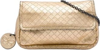 Bottega Veneta Sac bandouli&egrave;re en cuir gaufr&eacute; pr&eacute;-aim&eacute; - Femme - Pre-owned - Jaune - Taille: ONE Size
