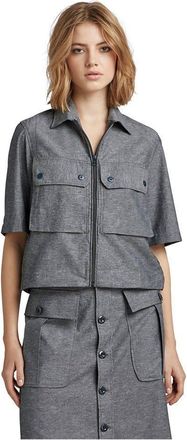 G-Star RAW Damen 2 Pocket Cropped Hemd, Mehrfarben (salute/milk D22914-D123-D851), XL