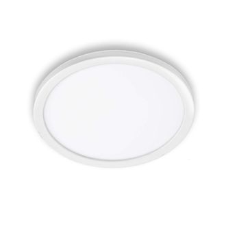 Telefunken LED Au&szlig;enwandleuchte, Au&szlig;enwandlampe 1-flammig, Backlight Effekt, 15 Watt, 2.000 Lumen, 4.000 Kelvin, IP44, Wei&szlig;, Rund, &Oslash; 28cm