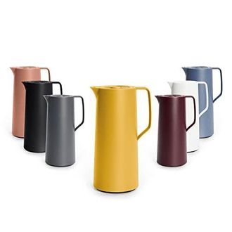 Emsa Emsa N41708 Motiva Bouteille isotherme | 1 litre | Fermeture Quick Press | 12 h chaud et 24 h froid | Piston en verre | Fabriqué en Allemagne | Design