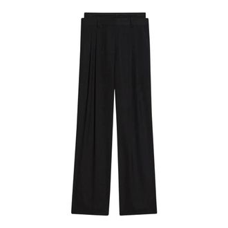 Helmut Lang Pantalon Transparent &agrave; Double Pince - Femme - Pantalons - Noir - Taille: 34 FR