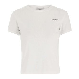 Coperni Baumwoll-T-Shirt Rundhalsausschnitt mit Logo-Detail - - Tops - Damen - Wei&szlig; - M