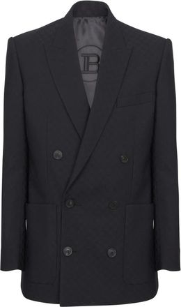Balmain Homme, Vestes, Noir, Taille: S Blazer jacquard Monogram