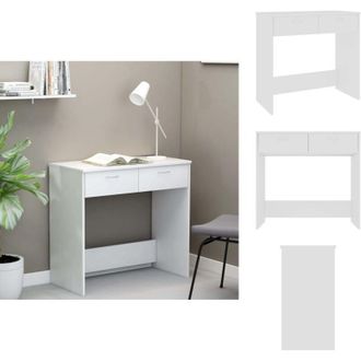 vidaXL Schreibtisch Wei&szlig; 80&times;40&times;75 cm Holzwerkstoff - Schreibtisch - Wei&szlig;er Schreibtisch - Holzwerkstoff Schreibtisch - pc Tisch - Schreibtisch Mit Schubladen