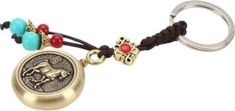 Generic Porte-cl&eacute;s en laiton avec douze porte-cl&eacute;s pouvant tourner et transporter des pendentifs en laiton pour attirer la richesse et la richesse sangle de p