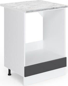 Vicco Meuble pour Four R-Line, Anthracite Haute Brillance/Blanc, 60 cm, PT Marbre