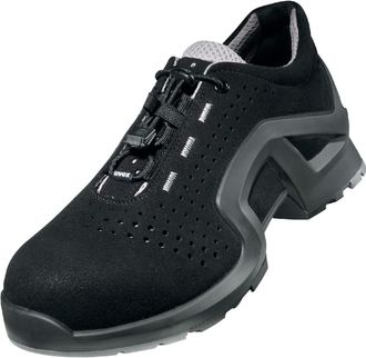 Uvex 1 x-tended Support Halbschuh, Sicherheitsschuhe S1 SRC, Arbeitsschuhe für Damen & Herren, Schwarz/Silber, Größe 38