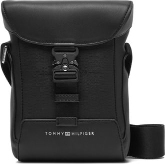 Tommy Hilfiger Umhängetasche Tommy Hilfiger Th Modern Flap Mini Reporter AM0AM13940 Schwarz
