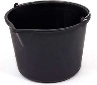 Prosperplast Patrol Group Eimer mit Metallgriff, Schwarz, 12 Liter, 31 cm Durchmesser, Kunststoff