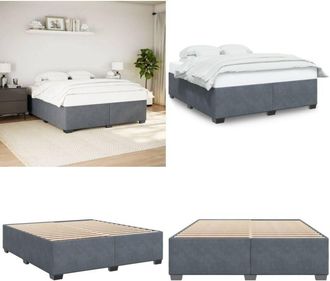 vidaXL Bettgestell ohne Matratze Dunkelgrau 180x200 cm Samt - Samtbett - Doppelbett - Boxspringbetten - Betten Gestell - Schlafraum Dekoration - Home &