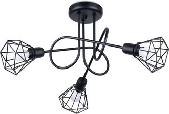 Sollux Lighting Sollux Artemis Kronleuchter - Kronleuchter f&uuml;r Schlafzimmer - LED Kronleuchter f&uuml;r Wohnzimmer - Flurbeleuchtung Decke - Moderne Kronleuchter - Schwarz