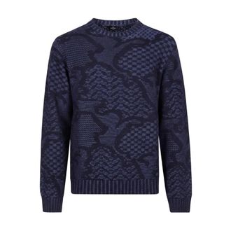 Etro Pullover mit geometrischem Muster und Rundhalsausschnitt - - Knitwear - Herren - Blau - L