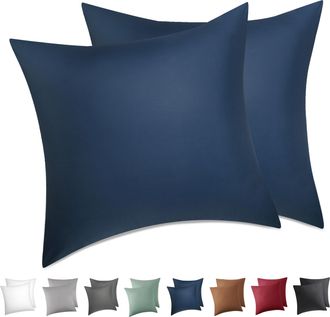 Bedsure Kissenbezug 80x80 2er Set - 100% Baumwolle Kopfkissenbezug 80x80, Kissenbez&uuml;ge mit Rei&szlig;verschluss, Oeko-TEX, Kissenh&uuml;lle - Weich Atmungsaktiv und Lang