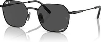 Ray-Ban Jim Titanium Sonnenbrillen Schwarz Fassung Grau Glas Polarisiert 53-20