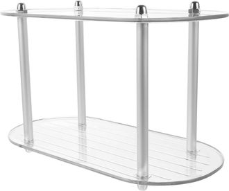 NUOBESTY Baluue Abnehmbares Mehrschichtiges Lagerregal aus PET und Edelstahl Transparentes Kosmetik und Badezimmer Organizer Regal Kompaktes Aufbewahrungsregal