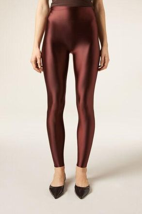 Calzedonia Supergl&auml;nzende Satinierte Leggings Braun