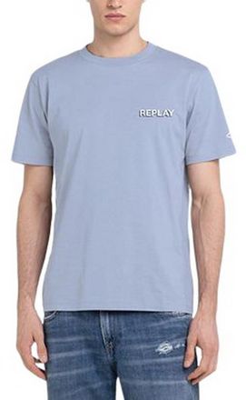 Replay Herren T-Shirt Kurzarm aus Baumwolle, Bright Periwinkle 667 (Violett), S