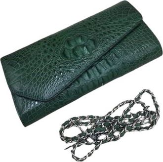 Generic Sac cabas pour femme, cr&eacute;ateur de mode, en cuir dalligator v&eacute;ritable, &agrave; rabat et cha&icirc;ne, style crocodile, port&eacute; &eacute;paule