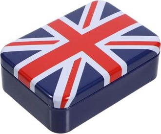 Amosfun Boîte en métal britannique avec couvercle Boîte à biscuits rectangulaire Drapeau du Royaume-Uni