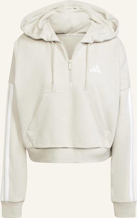 adidas Essentials 3-Streifen French Terry Quarter-Zip Hoodie beige