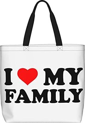 Generic Sac Fourre-Tout JAime Ma Famille Sac &Agrave; Dos De Grande Capacit&eacute; Avec Poign&eacute;es Sacs &Agrave; Main, Pour Shopping, Femmes, Burea, Voyage