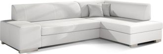 Les Tendances Les Tendances - Canapé convertible angle droit simili cuir blanc Polky 272cm