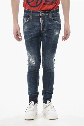 Dsquared2 Stretch Denim Jeans SUPER TWINKY with Silver Buttons 13cm size 44