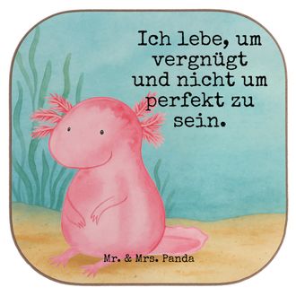 Mr. & Mrs. Panda Untersetzer f&uuml;r Gl&auml;ser Axolotl Niedlich Design - Geschenk, Tischuntersetzer, Coaster, Fr&ouml;hlich, Tassen, Liebe, gl&auml;seruntersetzer, Glas, Weisheit, Freu