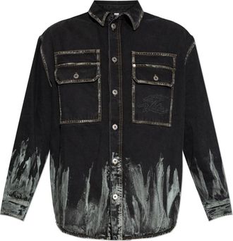 Off-white Homme, Vestes, Noir, Taille: XL Veste en Jean Oversize